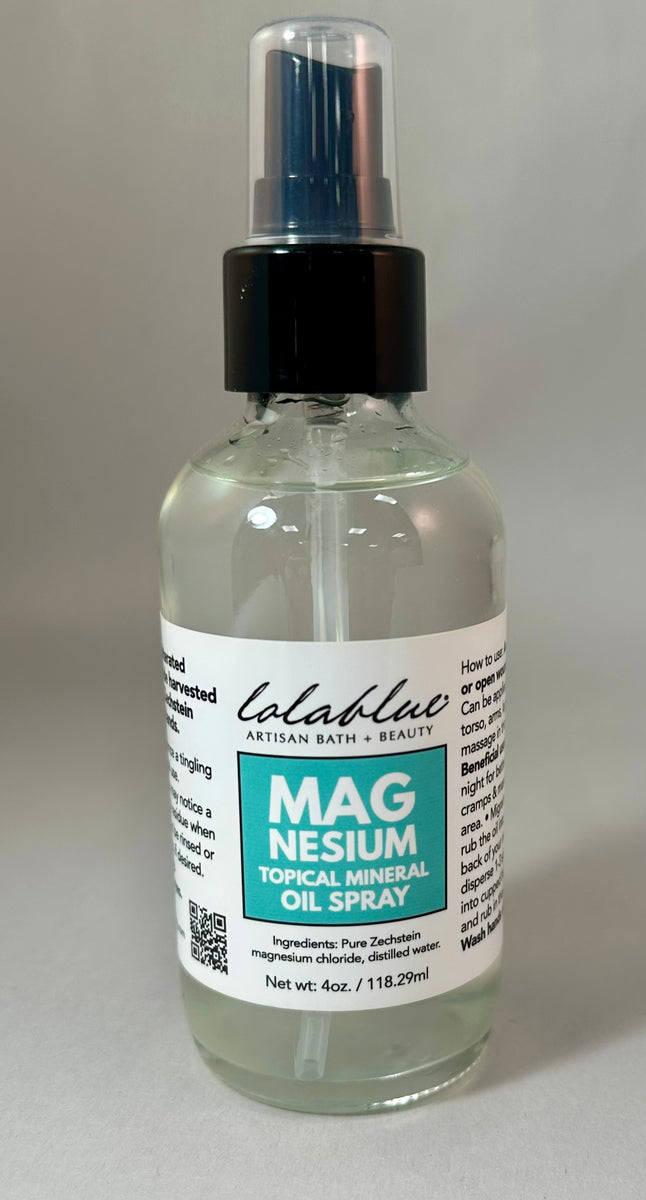 Magnesium Topical Mineral Oil Spray (label shows 4oz. filled to 5oz ...
